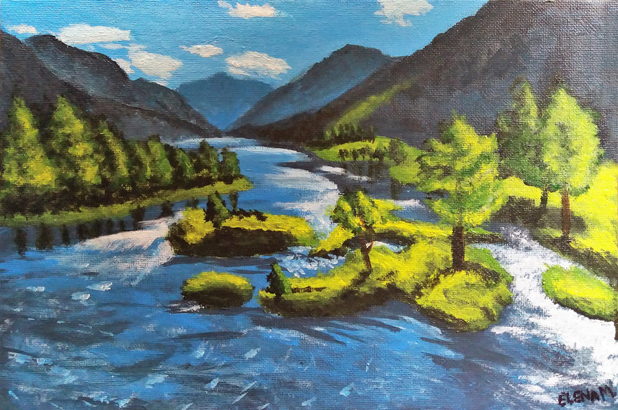 Paisaje de río por eleanarte | Dibujando