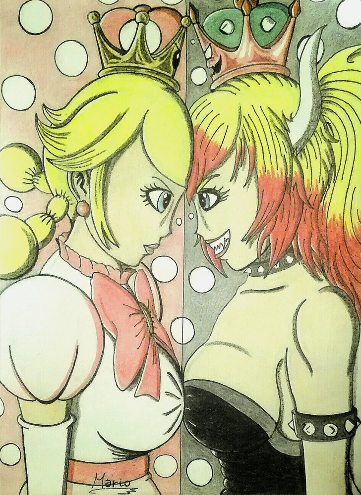 Peachette vs Bowsette. por Mario-19 | Dibujando
