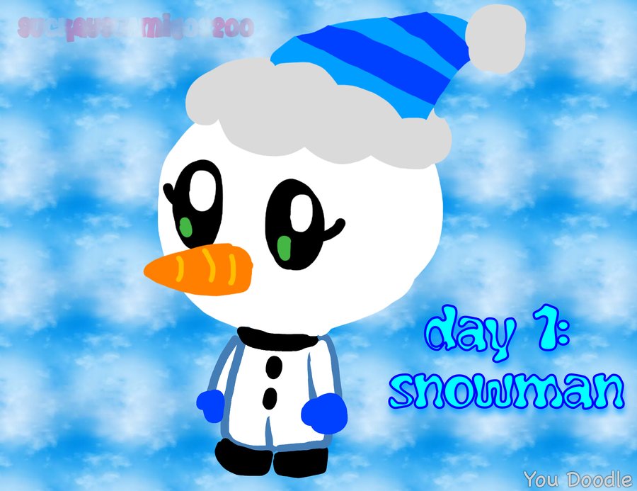 Doodlember Day 1: Snowman por suckaysusamigos2002 | Dibujando