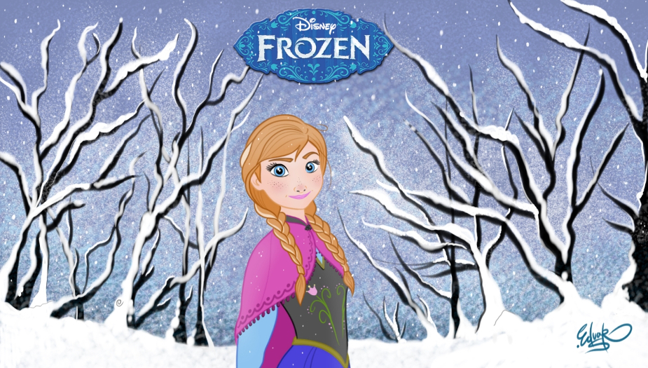 Anna, personaje de Frozen, Disney. por EduardSQ | Dibujando