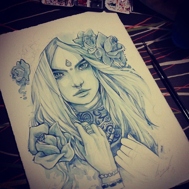 Blue girl por ARTILUSTRATION | Dibujando